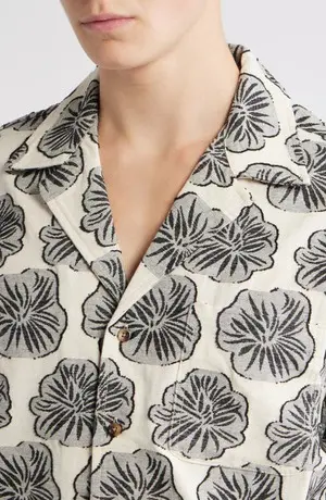 RIZORT Hibiscus Print Camp Shirt