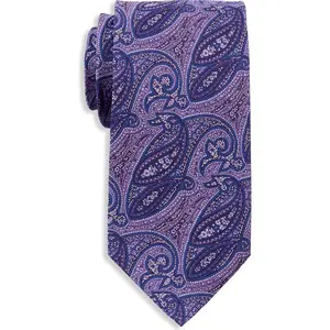 SYNRGY BY DXL Big & Tall Dotted Paisley Tie - Purple