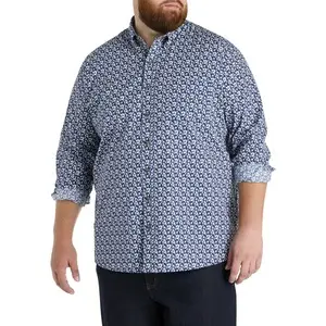 HARBOR BAY BY DXL Big & Tall Easy-care Floral Print Sport Shirt - Blue Multi