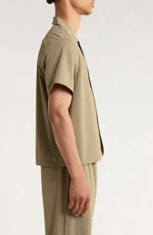 RIZORT Tim Stretch Nylon Camp Shirt - Olive