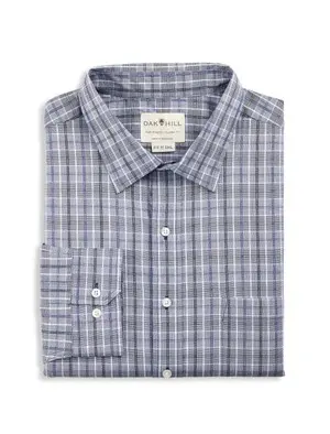 OAK HILL BY DXL Big & Tall Medium Plaid Performance Dress Shirt