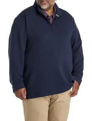 Perry Ellis Big & Tall Textured 1/4-zip Pullover