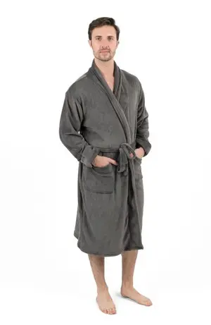 LEVERET Fleece Robe - Gray
