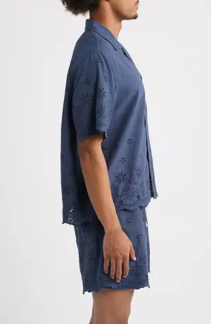 RIZORT Banks Eyelet Embroidery Camp Shirt