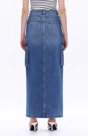 BAYEAS Denim Cargo Maxi Skirt