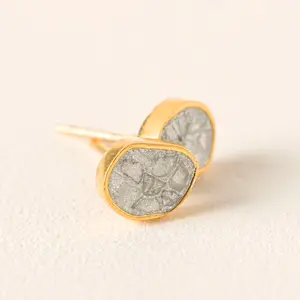 UNCOMMON GOODS Sliced Raw Diamond Stud Earrings