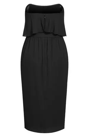 City Chic Fable Ruffle Tie Belt Dress