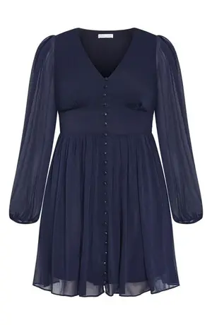 City Chic Serina Long Sleeve Flare Dress