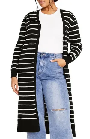 City Chic Striped Knitwear For Women