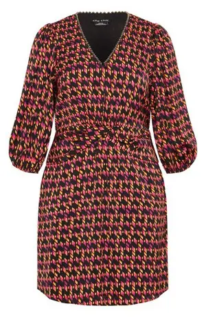 City Chic Georgie Long Sleeve Dress