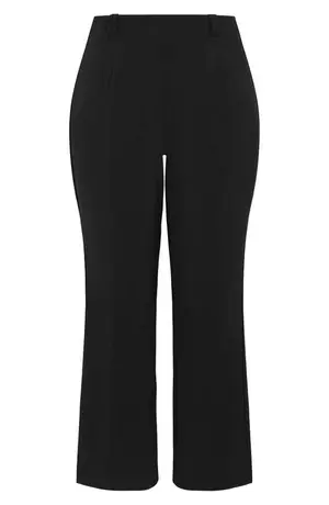 City Chic Soraya Pleat Wide-leg Trousers - Black