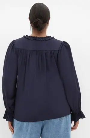 City Chic Maree Ruffle Trim Top