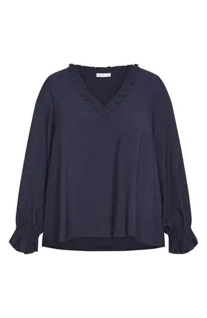 City Chic Maree Ruffle Trim Top