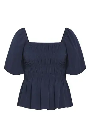 City Chic Irina Smocked Puff Sleeve Top