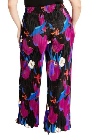City Chic Kira Print Straight-leg Pants - Abstract