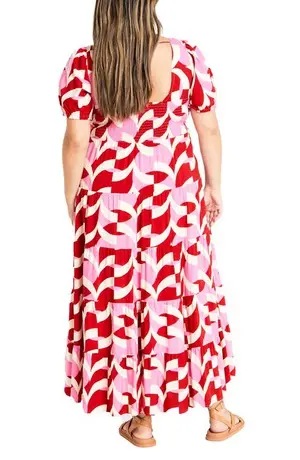 City Chic Mila Maxi Dress - Print