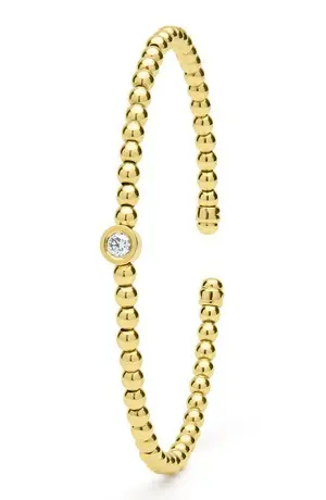 Lagos Caviar Diamond 18k Cuff Bracelet