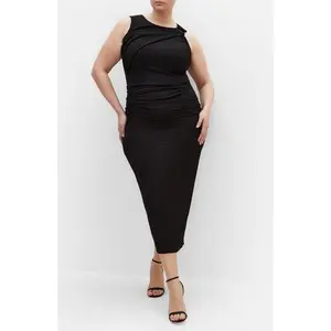 City Chic Zilla Ruched Sleeveless Maxi Dress