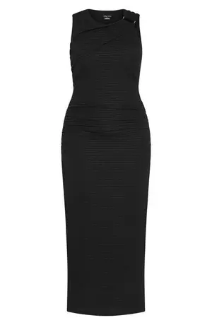 City Chic Zilla Ruched Sleeveless Maxi Dress
