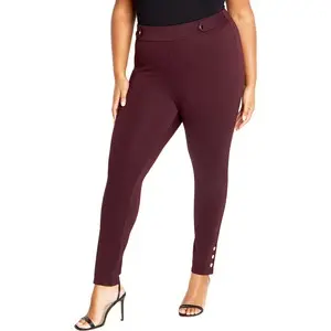 City Chic Edith Button Tab Skinny Pants