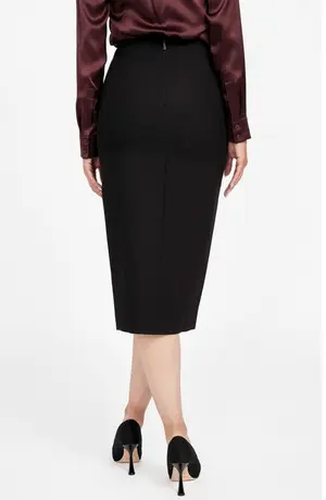 MARCIANO Dalia Button Detail Midi Skirt