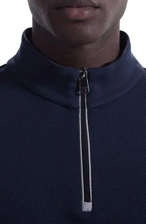 Bugatchi Quarter Zip Pullover - Navy