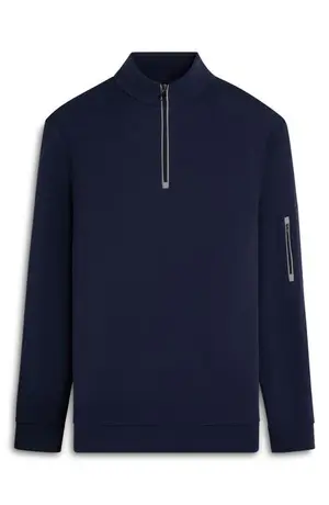 Bugatchi Quarter Zip Pullover - Navy