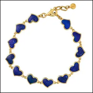 JAN LESLIE All Around Heart Gemstone Bracelet - Blue