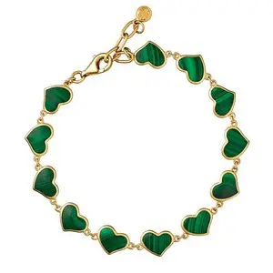 JAN LESLIE All Around Heart Gemstone Bracelet - Green