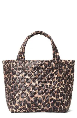 Mz Wallace Small Metro Deluxe Quilted Nylon Tote - Leopard