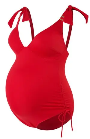 CACHE COEUR Porto Vecchio Maternity Swimsuit - Red