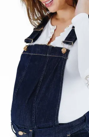 CACHE COEUR Sharon Denim Maternity Overalls - Raw