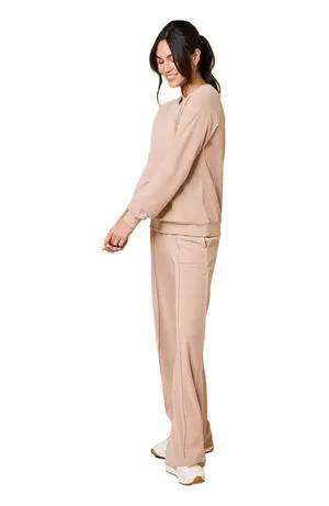 SOFTIES Vintage Velvet Crewneck And Pintuck Pant Set - Coco