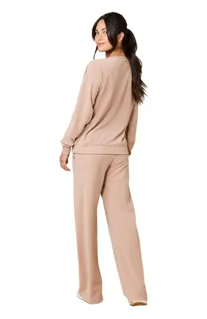 SOFTIES Vintage Velvet Crewneck And Pintuck Pant Set - Coco
