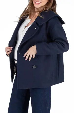 CACHE COEUR Malo Maternity Pea Coat - Navy