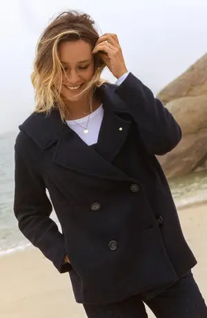 CACHE COEUR Malo Maternity Pea Coat - Navy