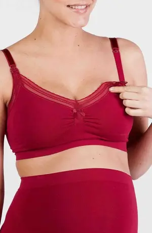 CACHE COEUR Milk Maternity And Nursing Seamless Bra - Burgundy