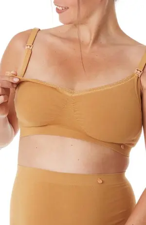 CACHE COEUR Organic Maternity And Nursing Seamless Bra - Cumin