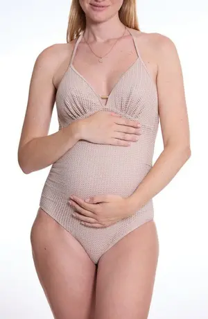 CACHE COEUR Milos Maternity Swimsuit - Beige