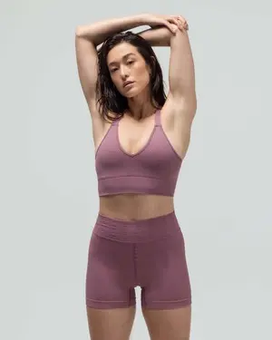 REFORMER Ribbed Biker Short - Mauve