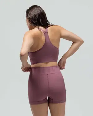 REFORMER Ribbed Biker Short - Mauve