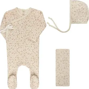 ELY'S & CO. Modal French Terry Vine Take Me Home Set - Ivory/pink