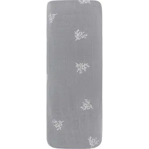 ELY'S & CO. Velour Leaf Pattern Collectionmuslin Swaddle Blue
