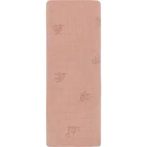 ELY'S & CO. Velour Leaf Pattern Collectionmuslin Swaddle - Pink