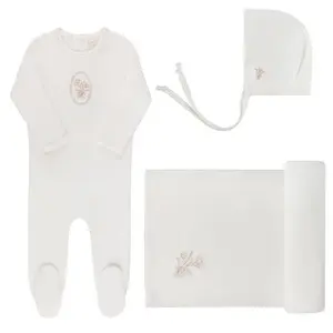 ELY'S & CO. Velour Floral Take Me Home Set - Ivory Rosegold