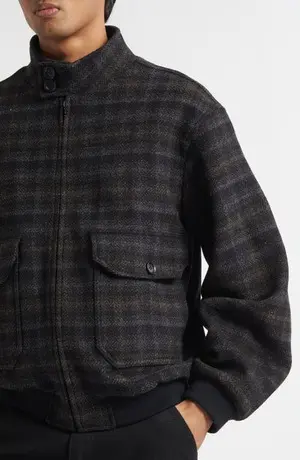 PALMES Plaid Wool Blouson Jacket