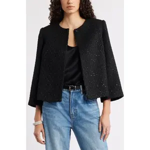 Nordstrom Collarless Bouclé Jacket