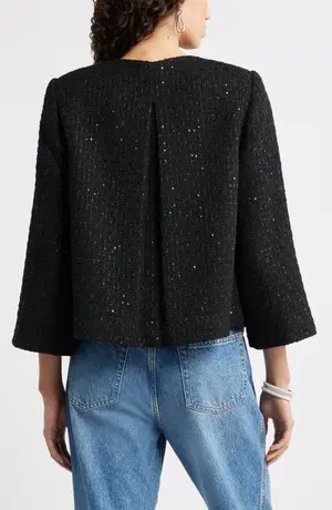 Nordstrom Collarless Bouclé Jacket