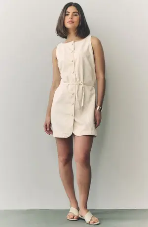 NEXT Button-front Denim Dress With Removable Tie Belt