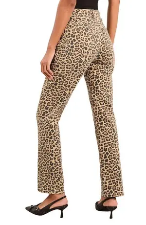 LIPSY Printed High-waist Straight-leg Jeans